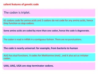 GENETIC CODE Class XII Biology NCERT based.pptx