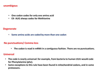 GENETIC CODE Class XII Biology NCERT based.pptx