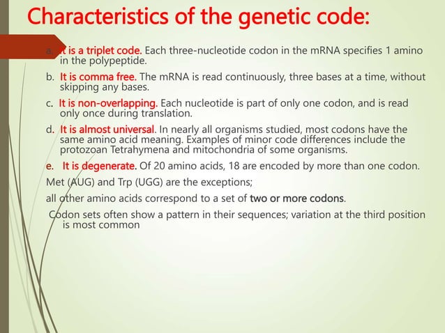 GENETIC CODONS.ppt | Chemistry | Science