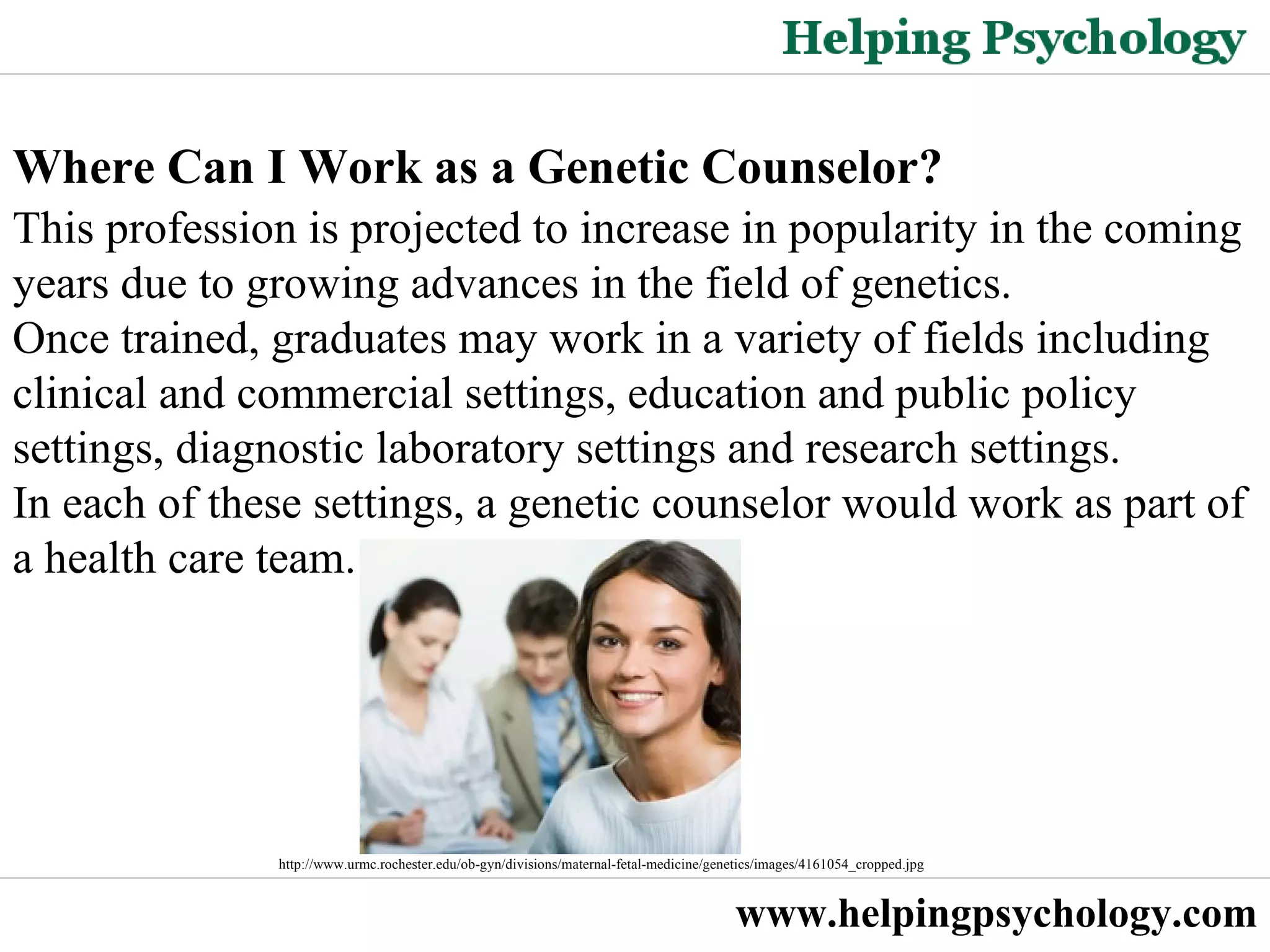 Genetic Counseling - Predicting The Future | PPT