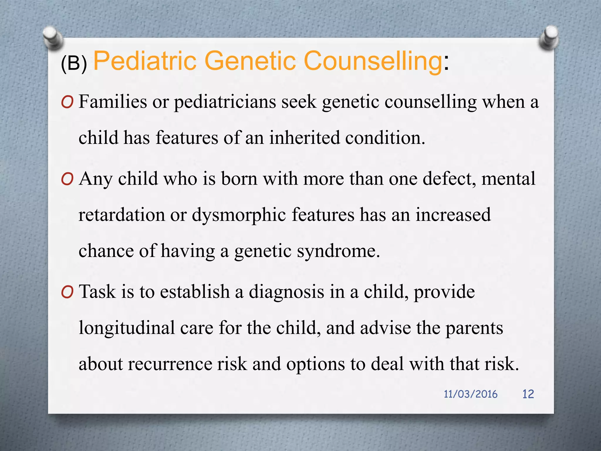Genetic counselling & Prenatal Diagnosis | PPTX
