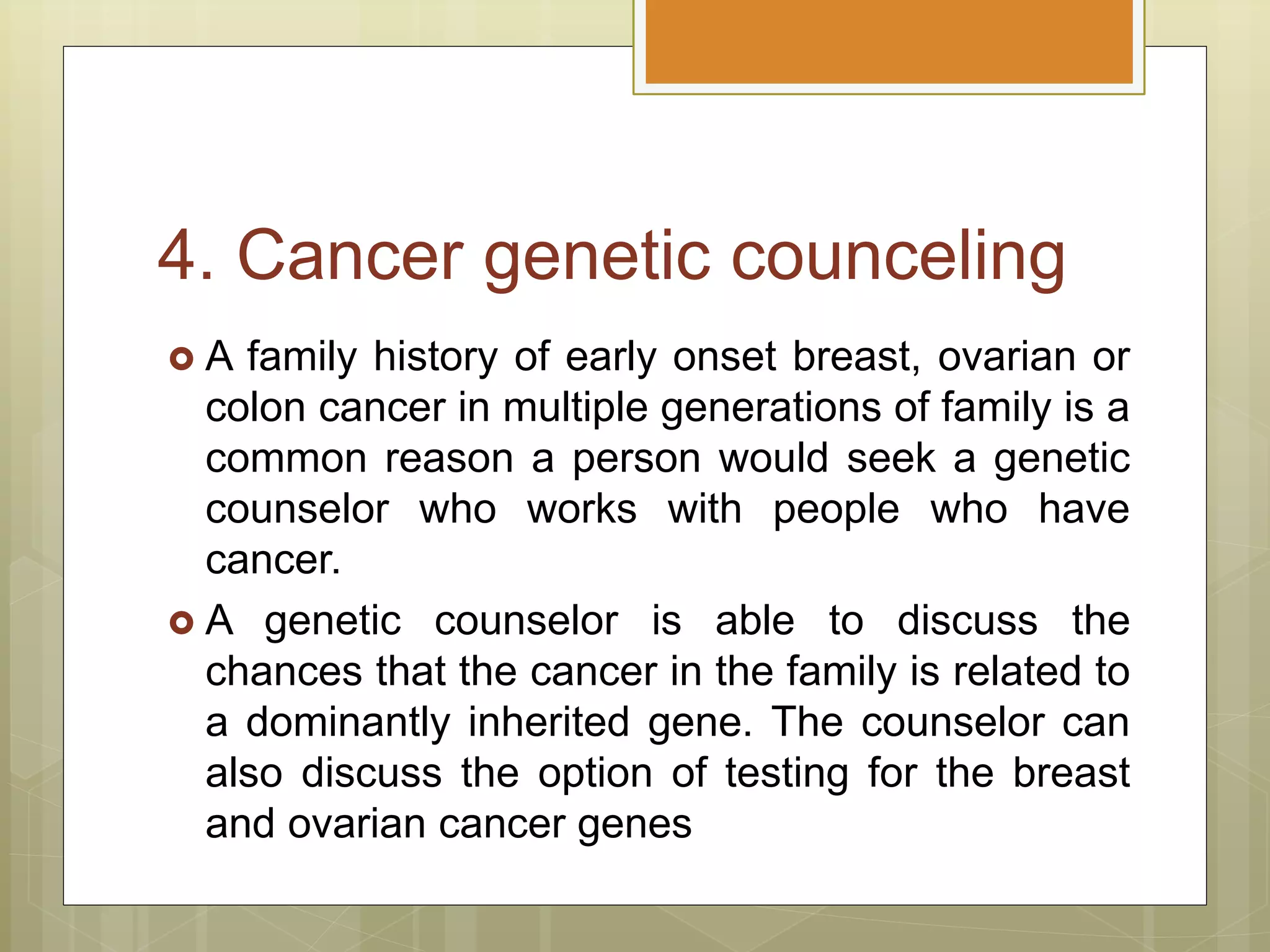 Genetic counseling: indications, types, purposes, beneficiaries, phases ...