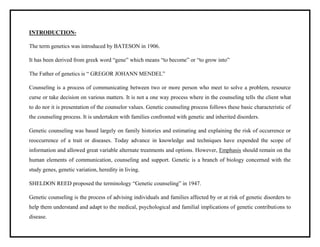 genetic counseling.docx Akanksha Trivedi | PPT