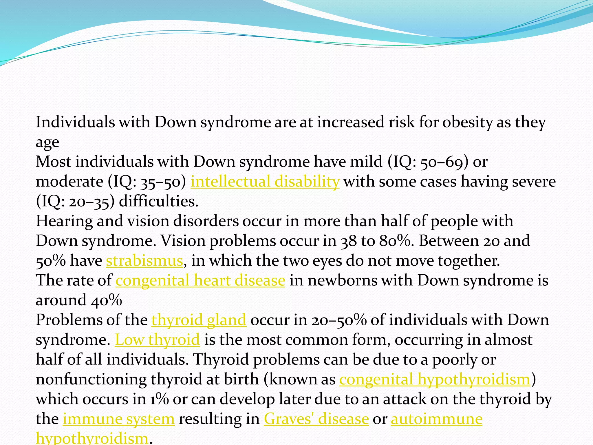 Genetic & ;Development Disorders Down's syndrome. | PPTX