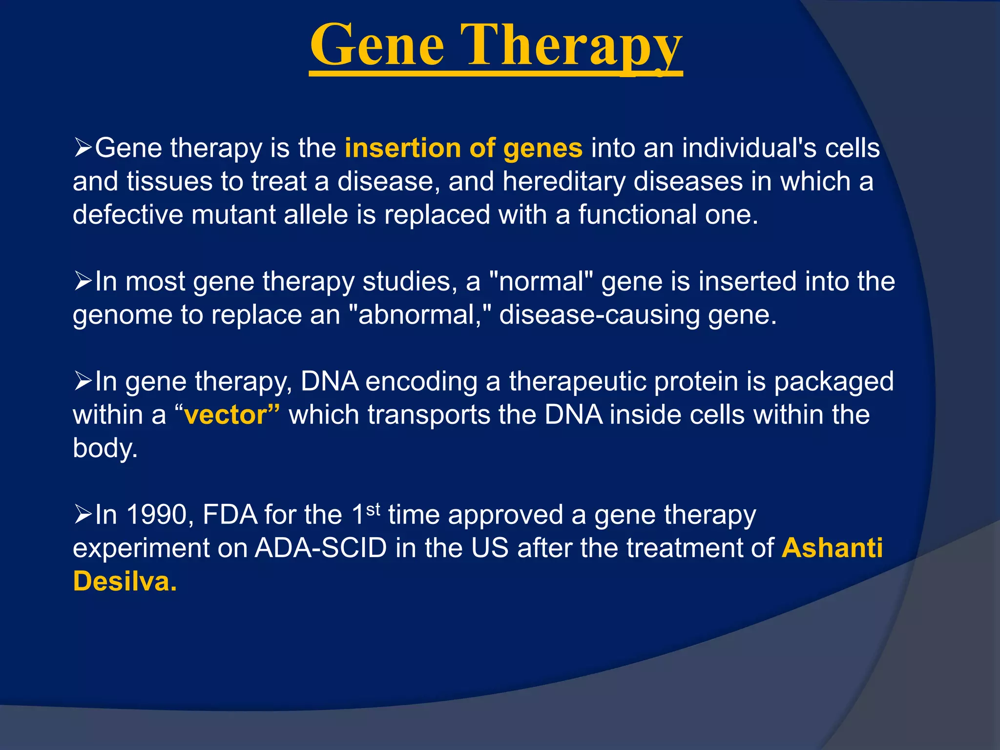 Genetic diseases and gene therapy | PPTX