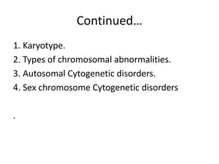 Genetic diseases lecture | PPTX