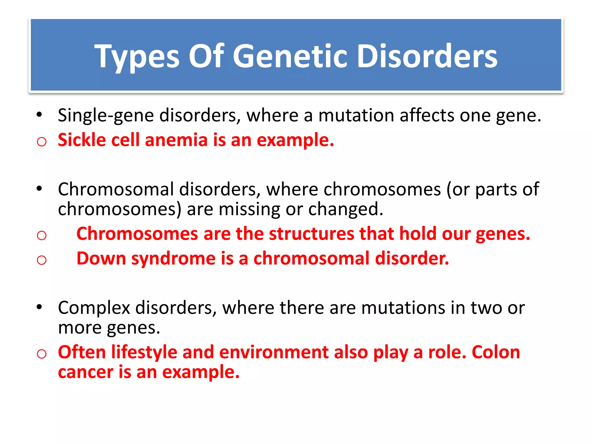 Genetic disorders | PPTX