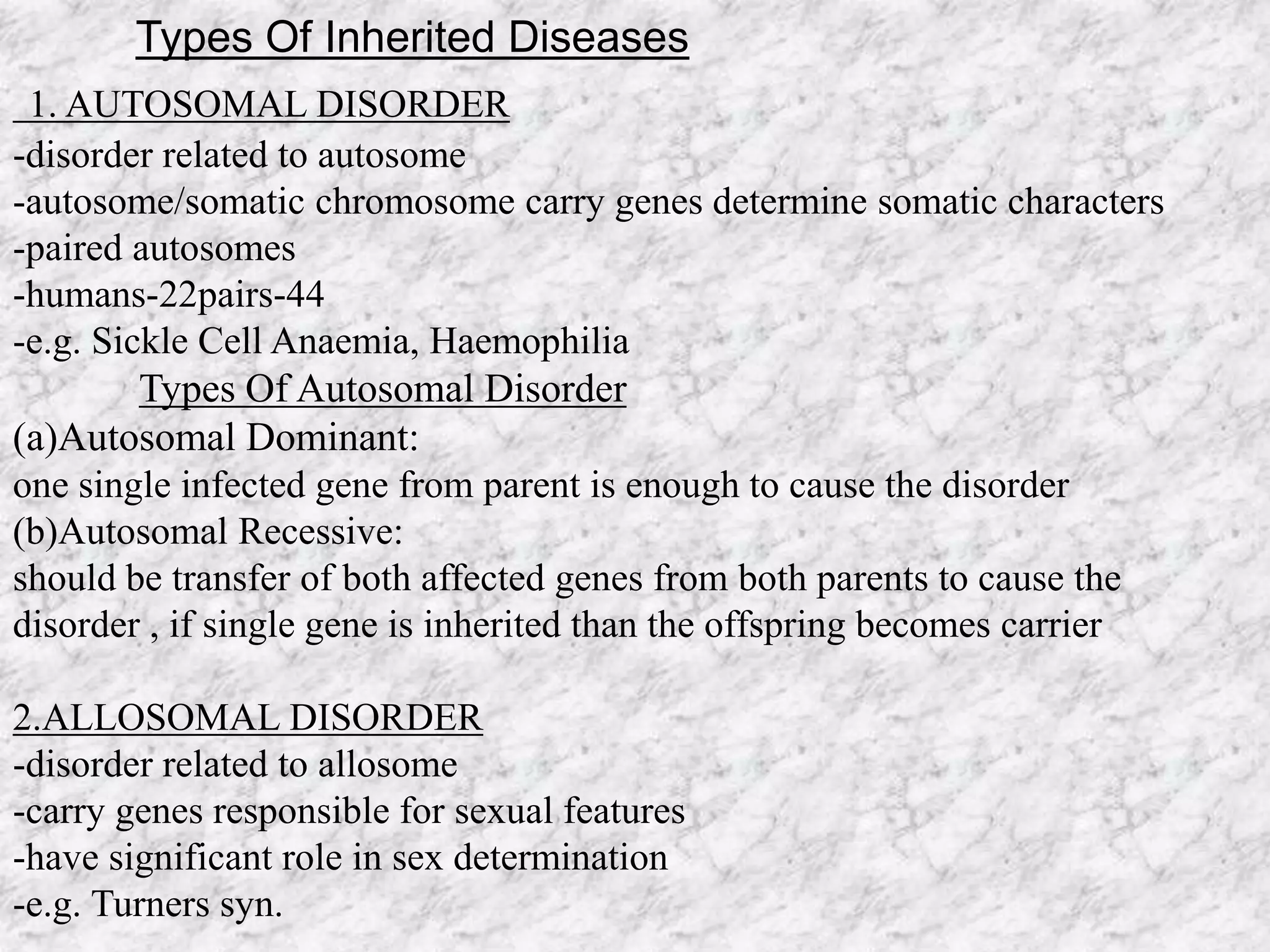 Genetic disorders | PPTX