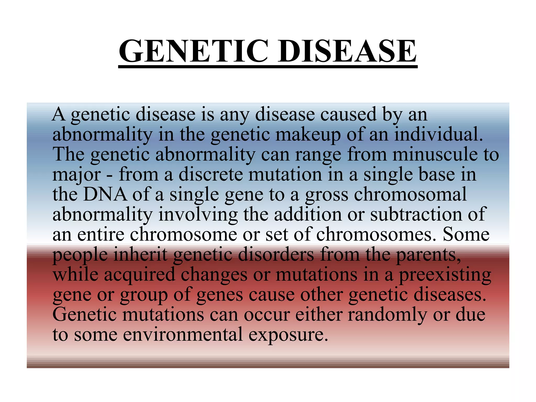 GENETIC DISORDERS | PPTX