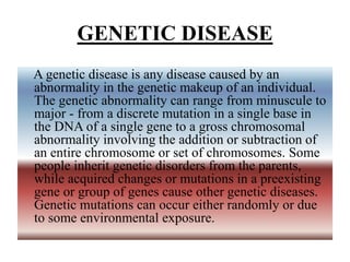 GENETIC DISORDERS | PPTX