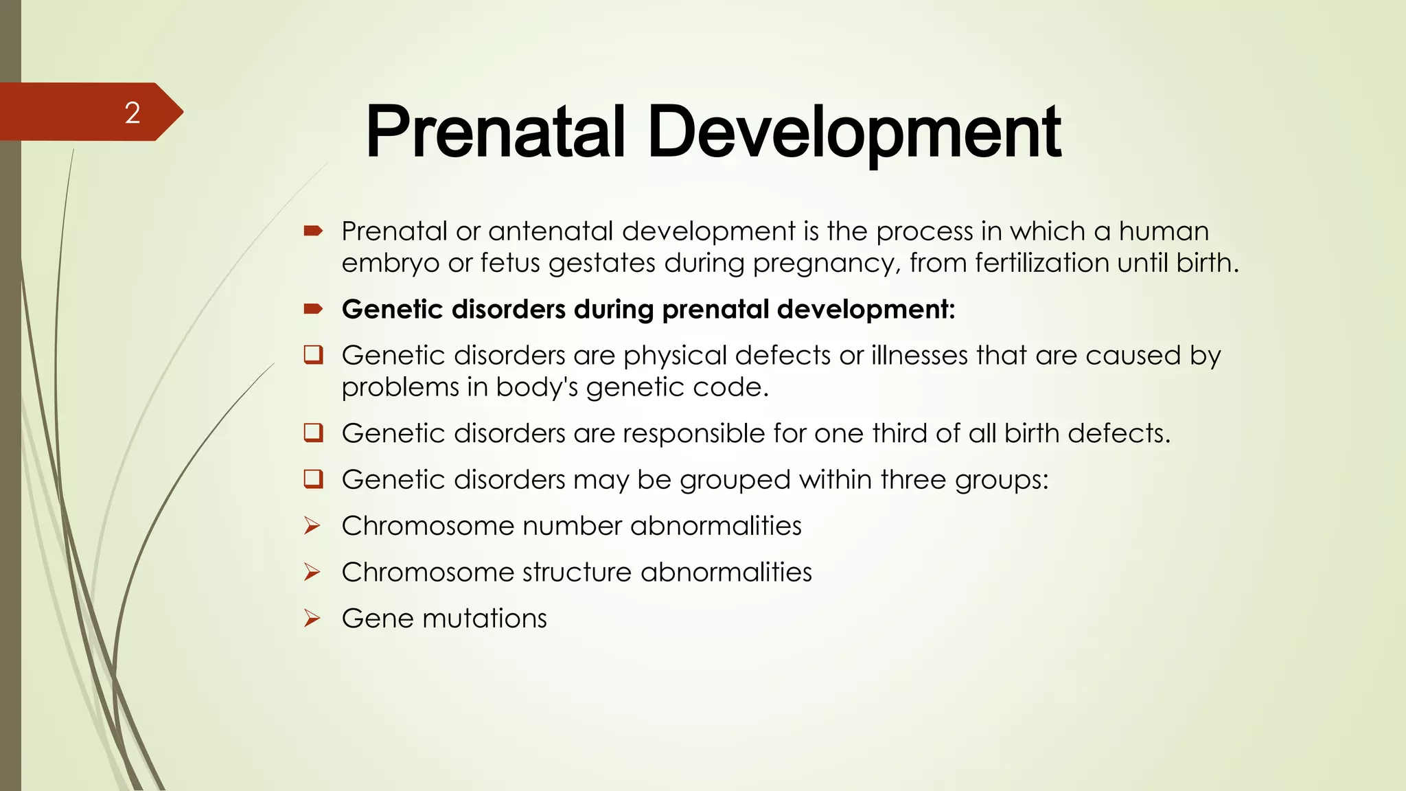Genetic disorders during prenatal development | PPTX