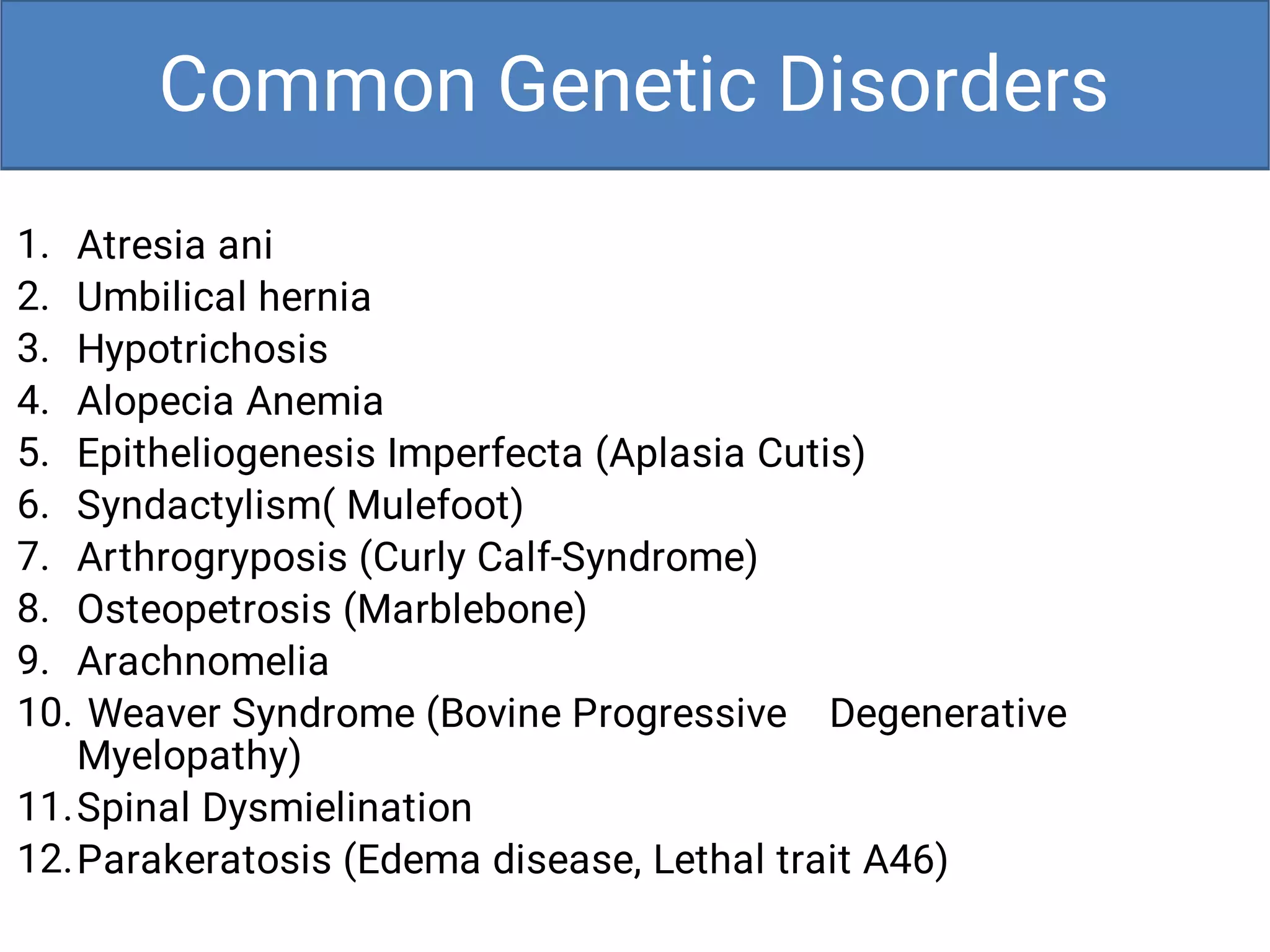 Genetic disorders in cattle | PDF