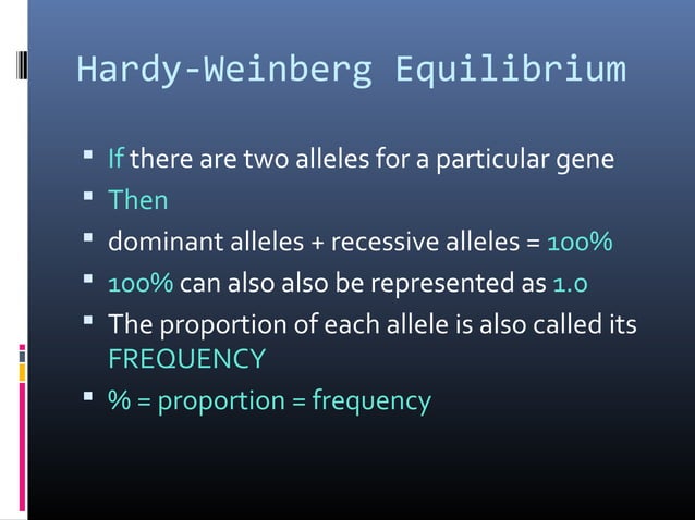 Genetic drift & hardy weinberg equilibrium | PPT