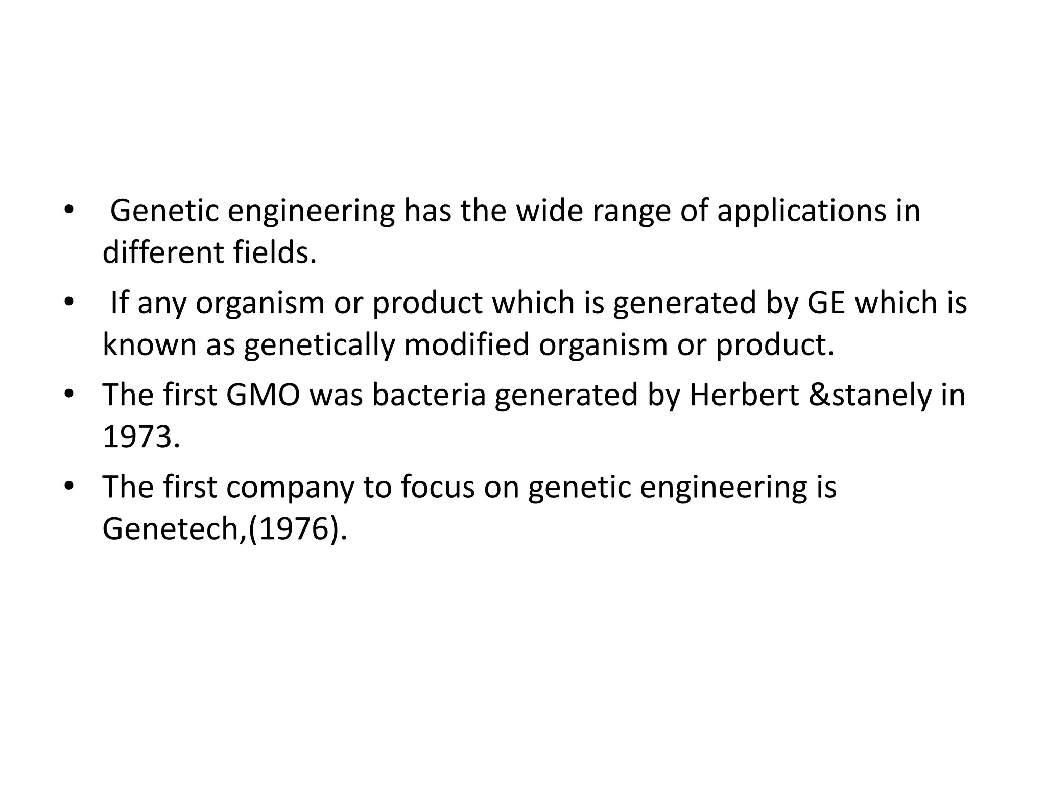 application of genetic Engineering | PPTX