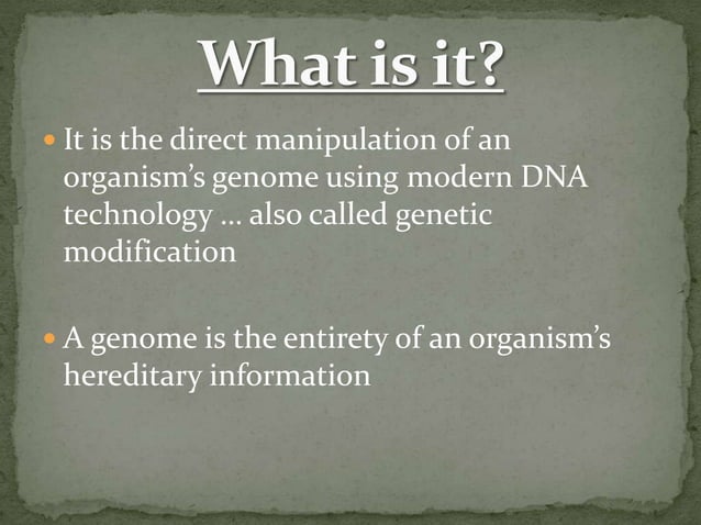 Introduction to Genetic Engineering | PPTX