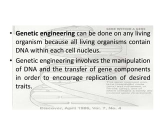 Genetic engineering, issues and concern | PPTX | Genetics | Science