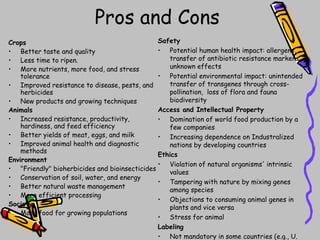 Genetic Engineering Food Pros And Cons