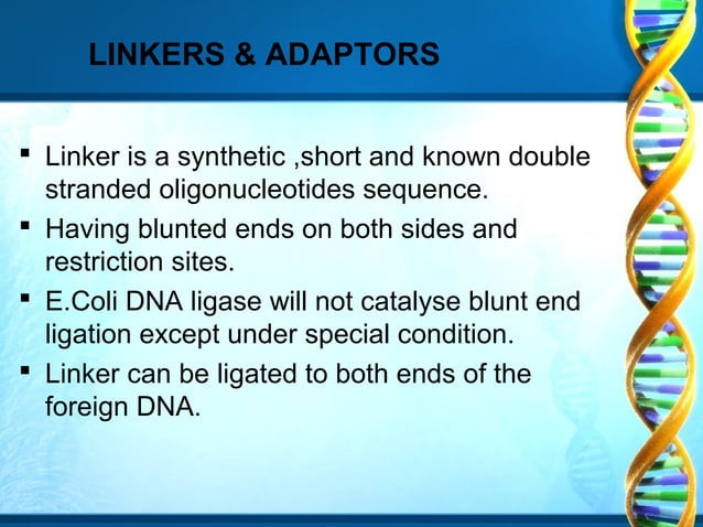 LIGATION OF DNA | PPT | Chemistry | Science