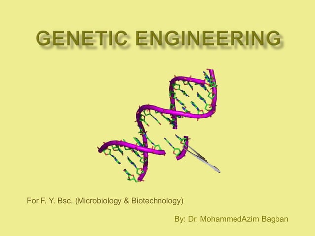 Genetic engineering overview | PPTX | Biotech and Biomedical Industry ...