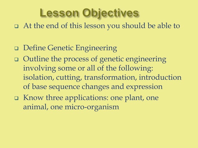 Genetic engineering overview | PPTX | Biotech and Biomedical Industry ...