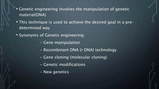 Genetic Engineering. In biopharmaceutics | PPTX