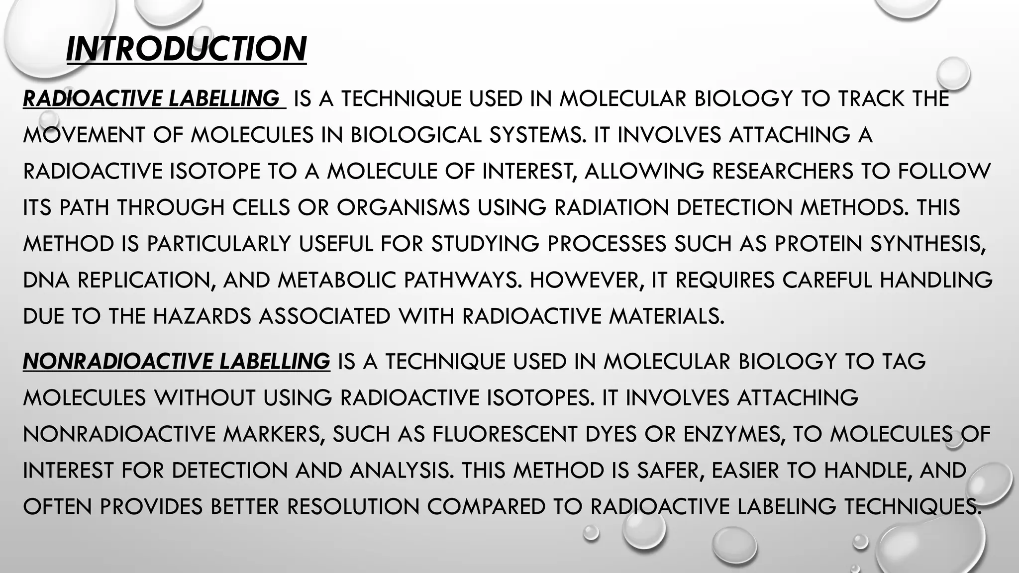 Radioactive Labelling and Non Radioactive Labelling | PPTX