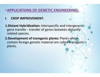 genetic engineering topic for seminar in msc ag | PDF