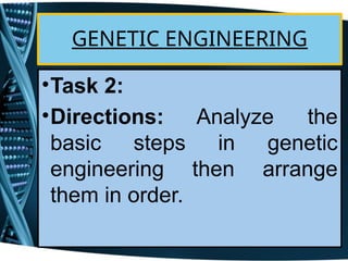GENETICALLY MODIFIED ORGANISMS AND GENETIC ENGINEERING | PPTX