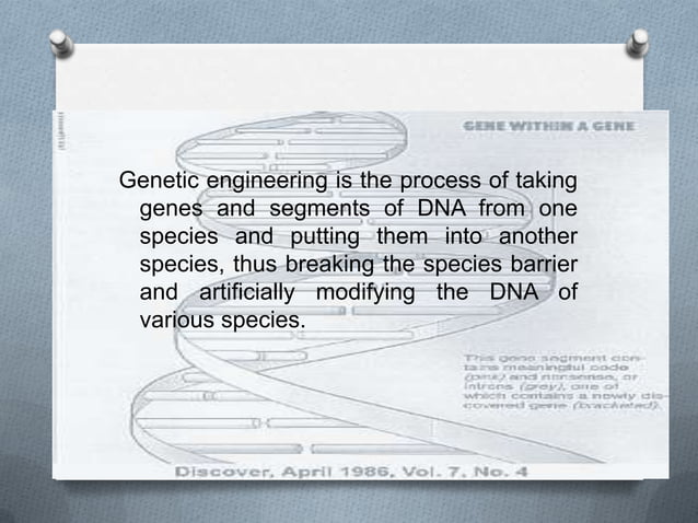 Genetic engineering definition and limitation | PPTX | Biotech and ...