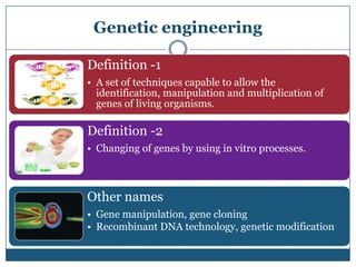 Genetic engineering and recombinant DNA technology | PPTX