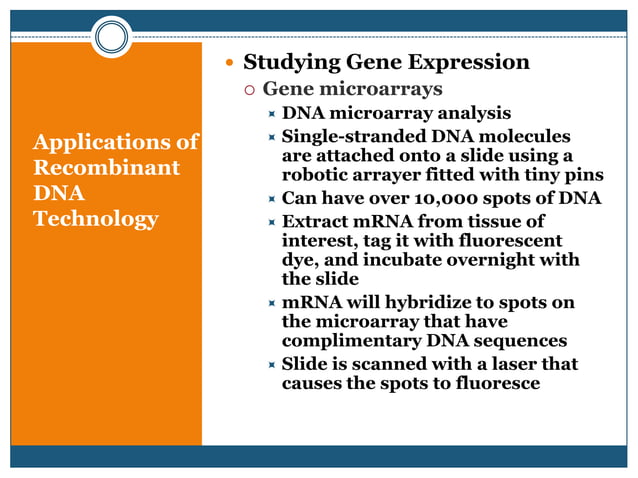 Genetic engineering and recombinant DNA technology | PPTX | Biotech and ...