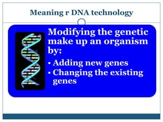 Genetic engineering and recombinant DNA technology | PPTX
