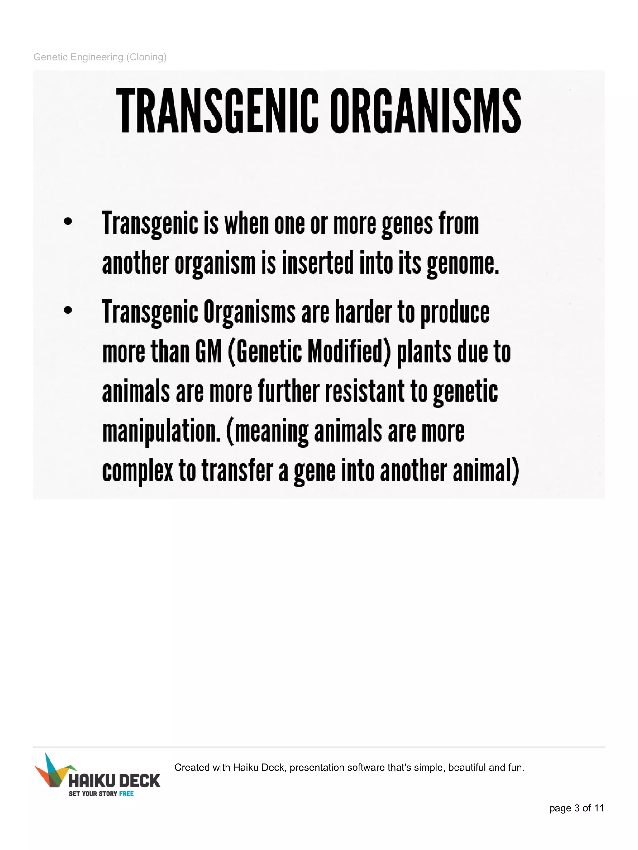 Genetic engineering (cloning) | PDF