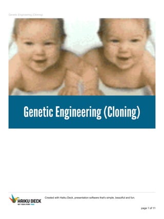 Genetic engineering (cloning) | PDF