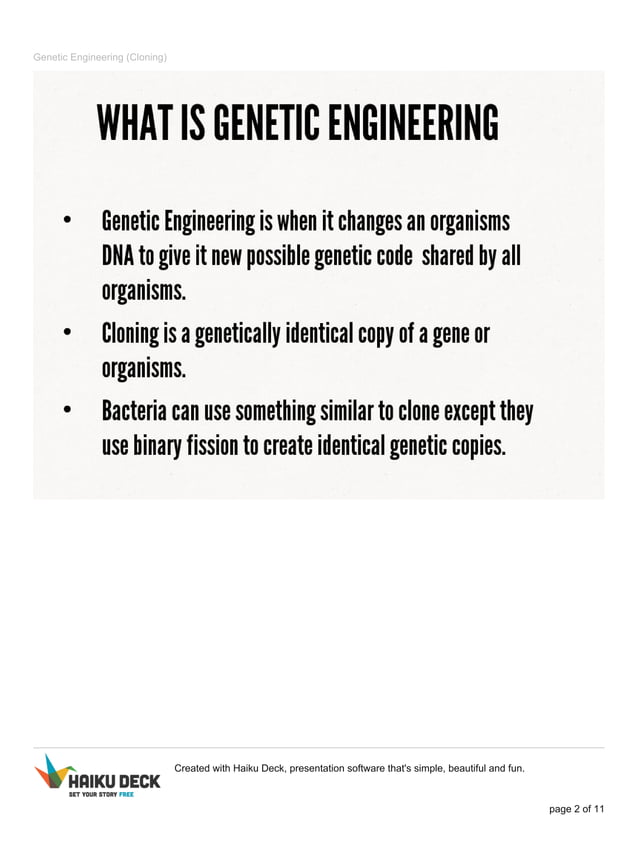 Genetic engineering (cloning) | PDF