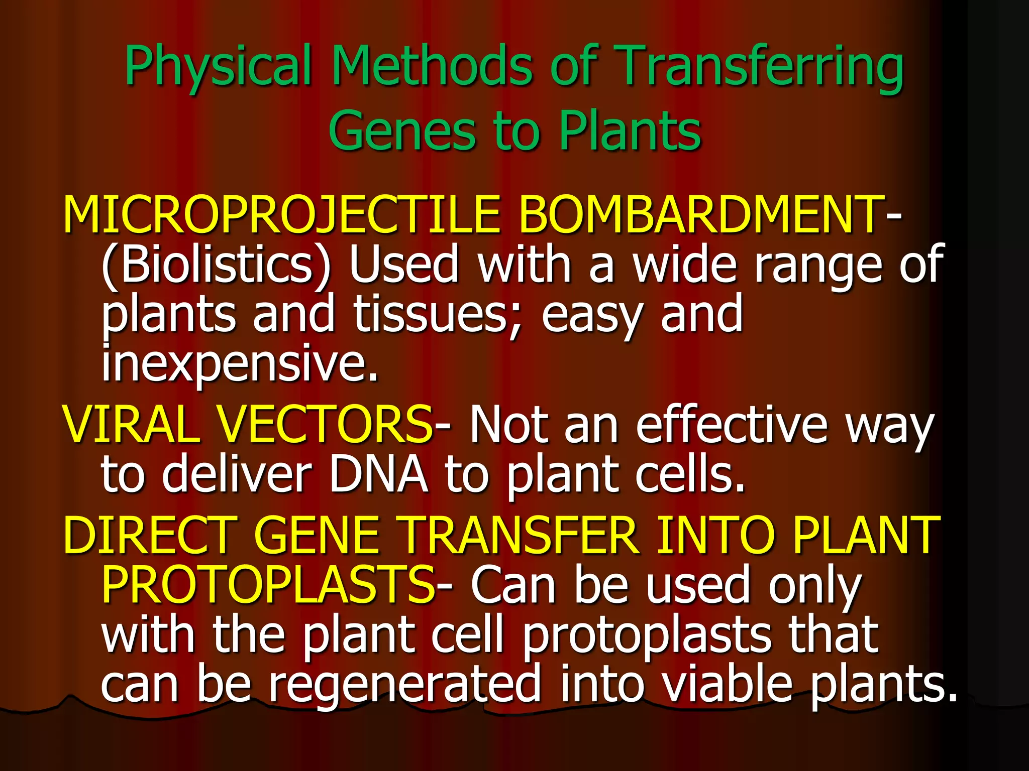 Genetic engineering for crop improvement | PPT