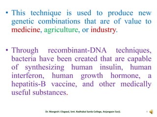 Genetic engineering lecture PPT- Dr. Mangesh Dagwal 2020 | PPT | Free ...
