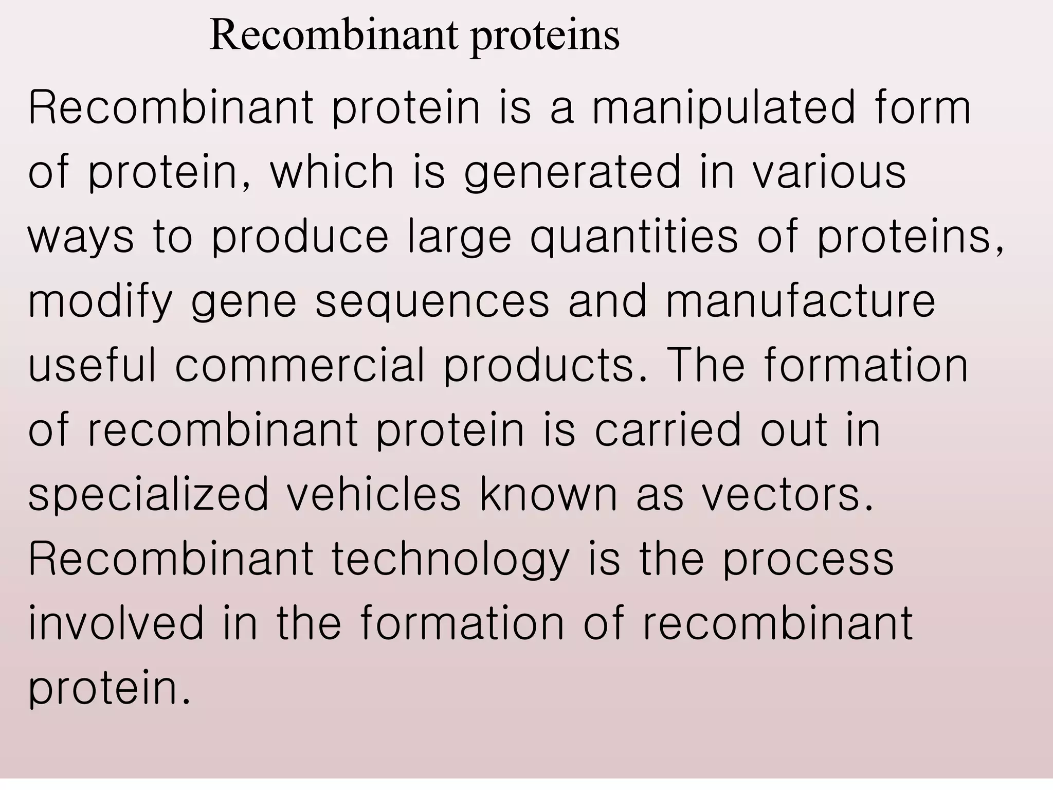 processing of recombinant proteins | PPTX