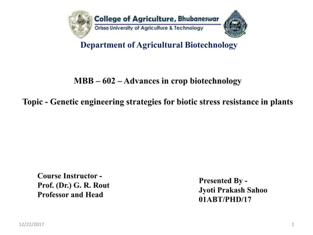 Genetic engineering strategies for biotic stress resistance in plants ...
