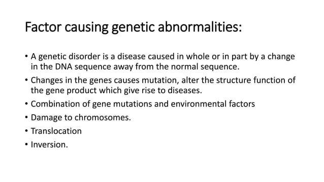Genetic epidemiology, classification of Genetic Disorder, factor ...