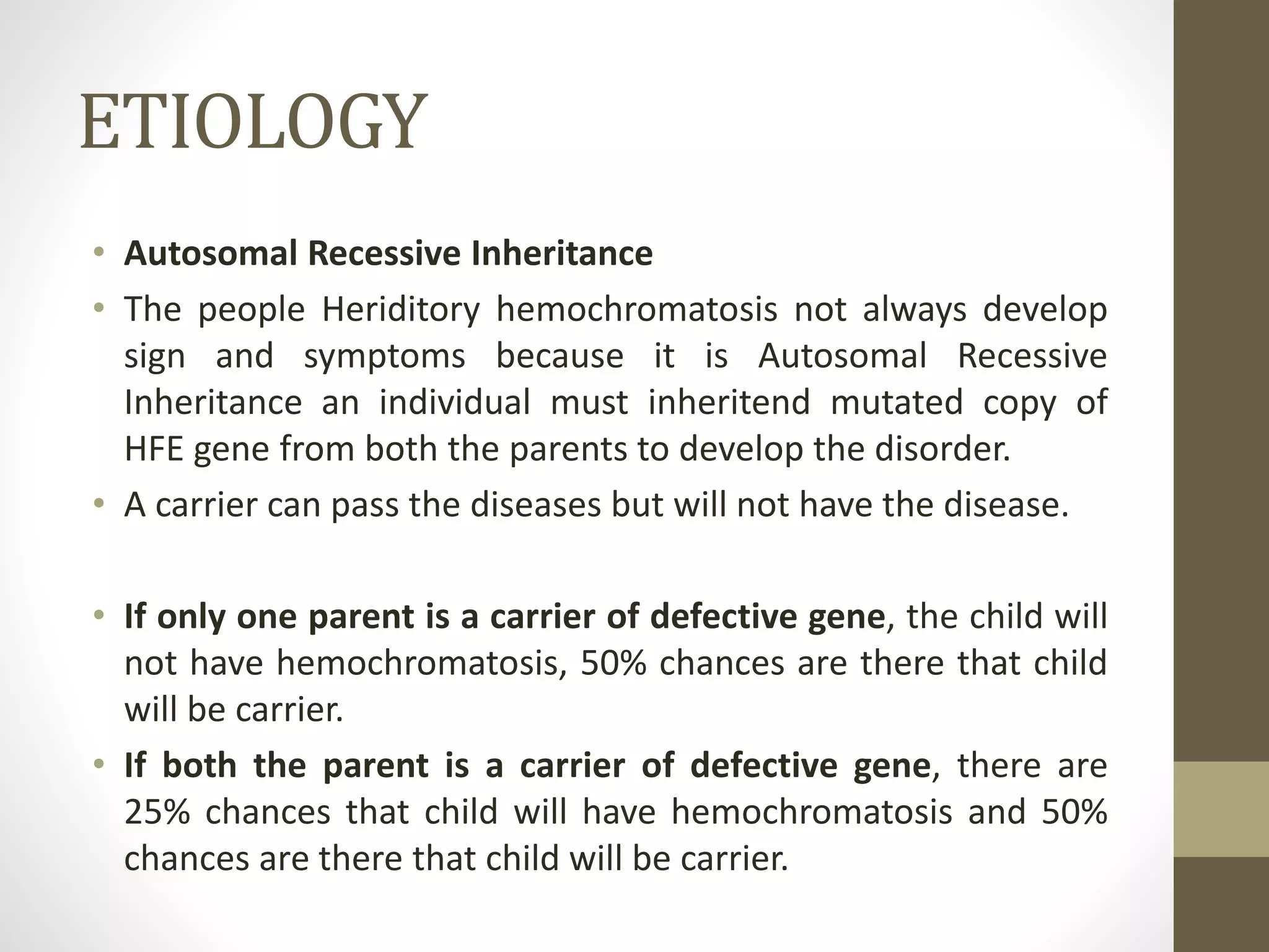 Genetic/Hereditary Hemochromatosis: from one generation to another | PPT