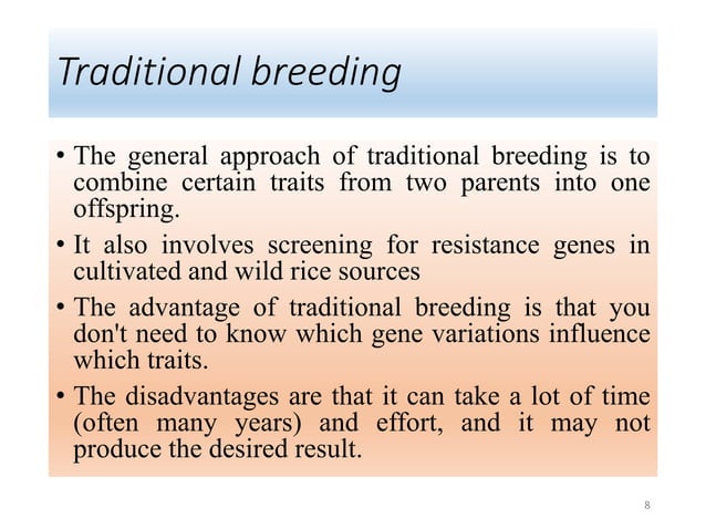 Genetic improvement for bph tolerance in rice | PPTX