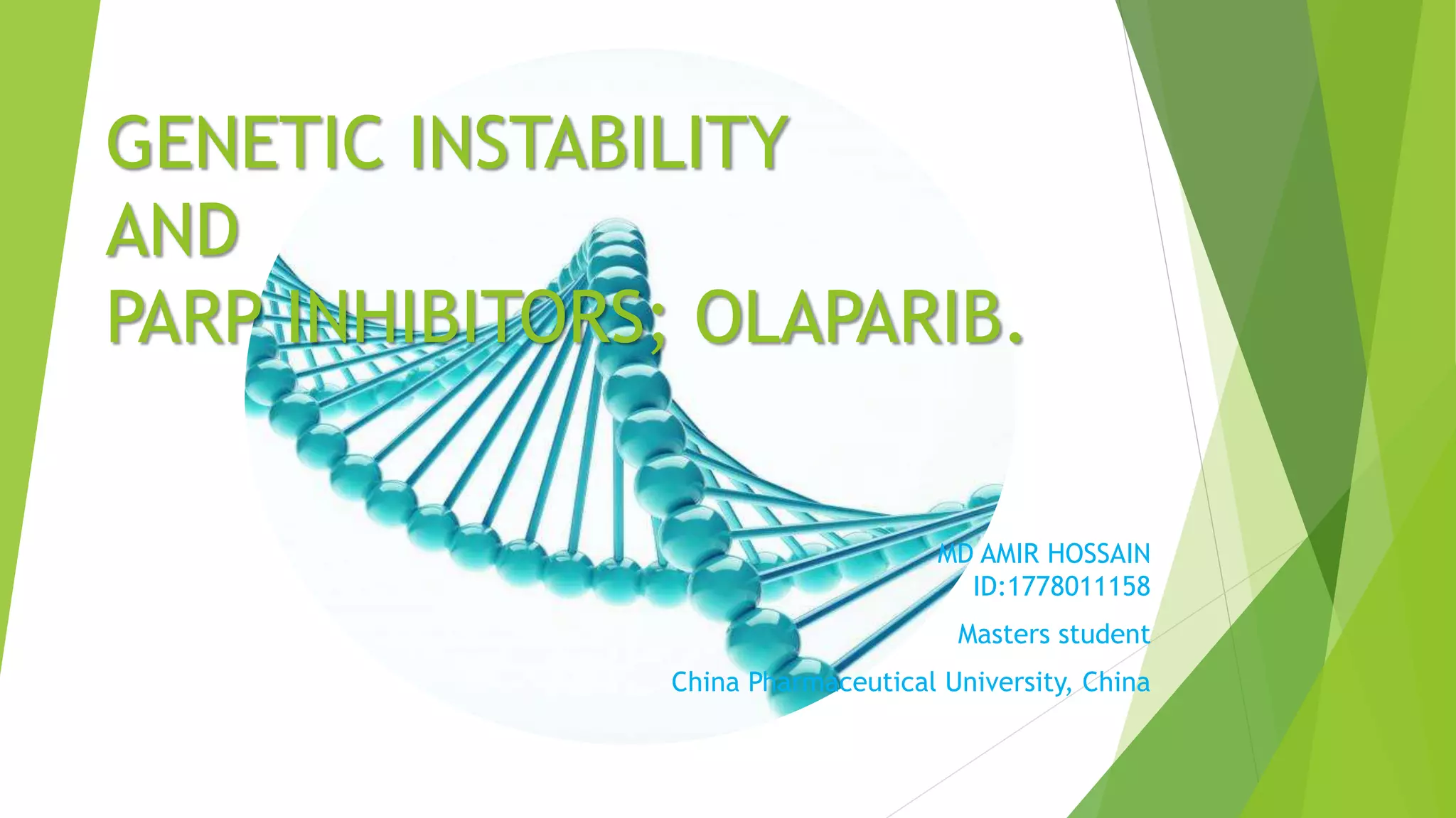 Genetic instability(One of the Hallmarks) and Treatment options | PPTX