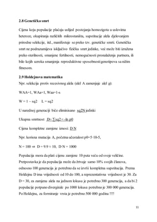 Geneticko opterecenje populacija | DOCX
