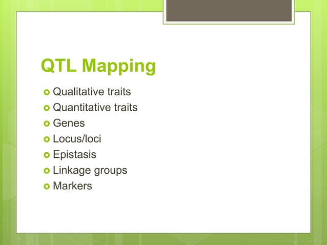 Genetic mapping and qtl detection | PPT