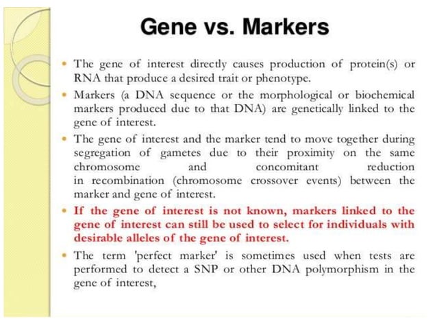 Genetic marker (1) | PPTX | Genetics | Science
