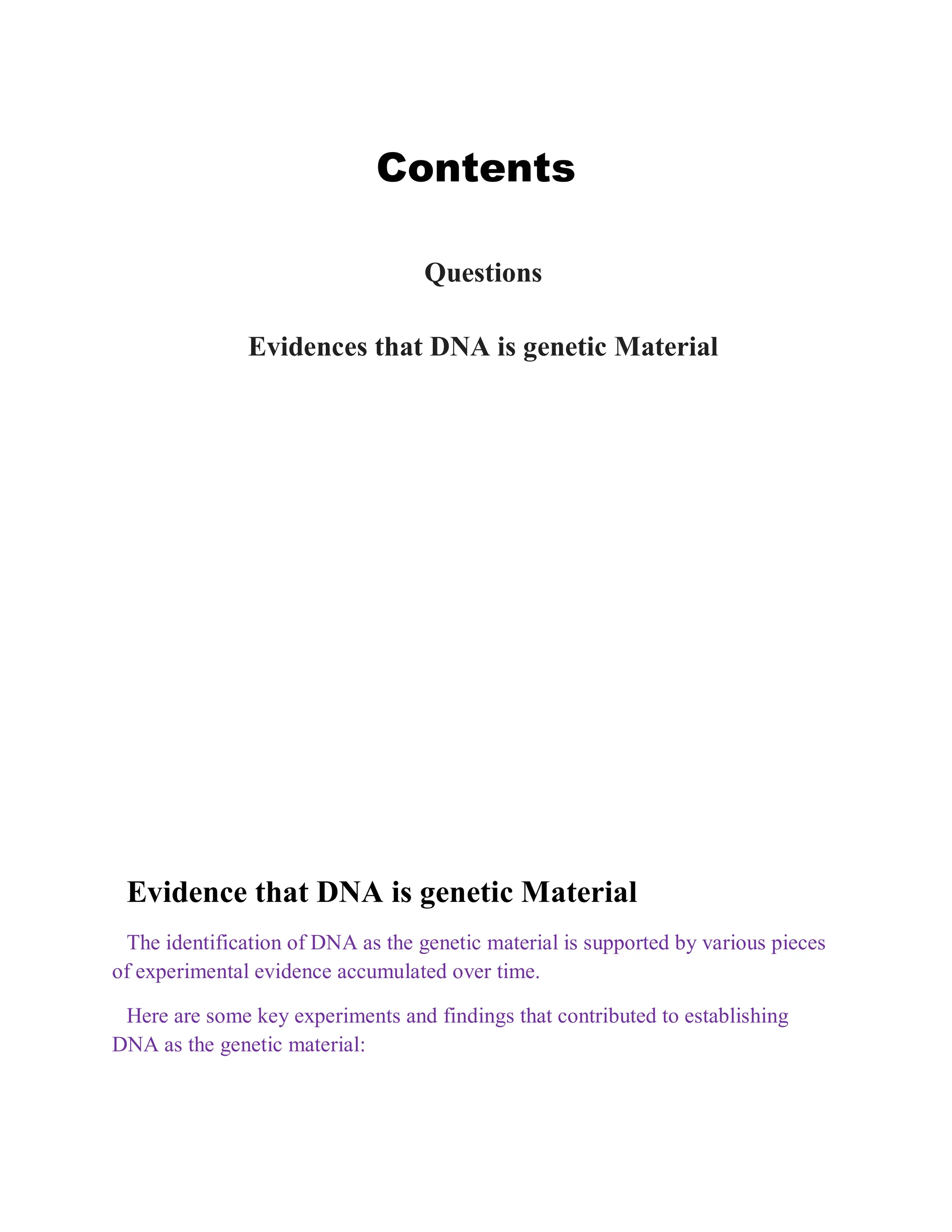 Evidence that DNA is genetic Material || RNA: roles in heredity and ...