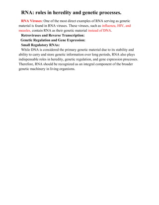 Evidence that DNA is genetic Material || RNA: roles in heredity and ...