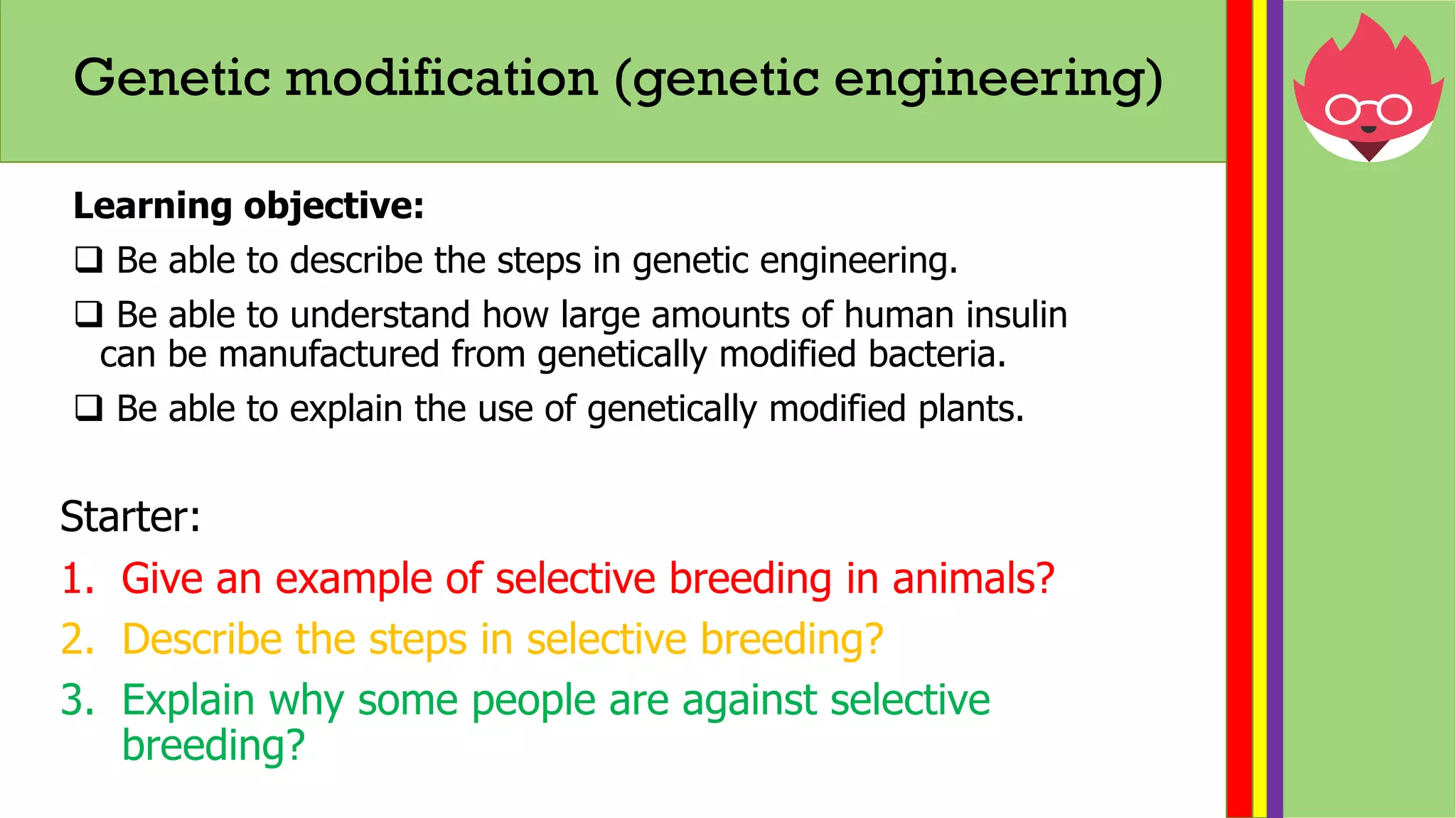 IGCSE Biology Edexcel (9-1)- Genetic modification | PDF