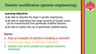 IGCSE Biology Edexcel (9-1)- Genetic modification | PDF